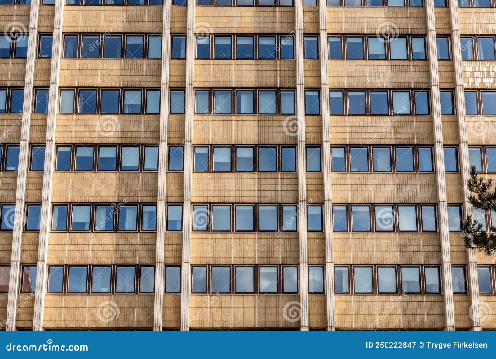 Facade of a Tall Office Building.. Stock Image - Image of cityscape ...