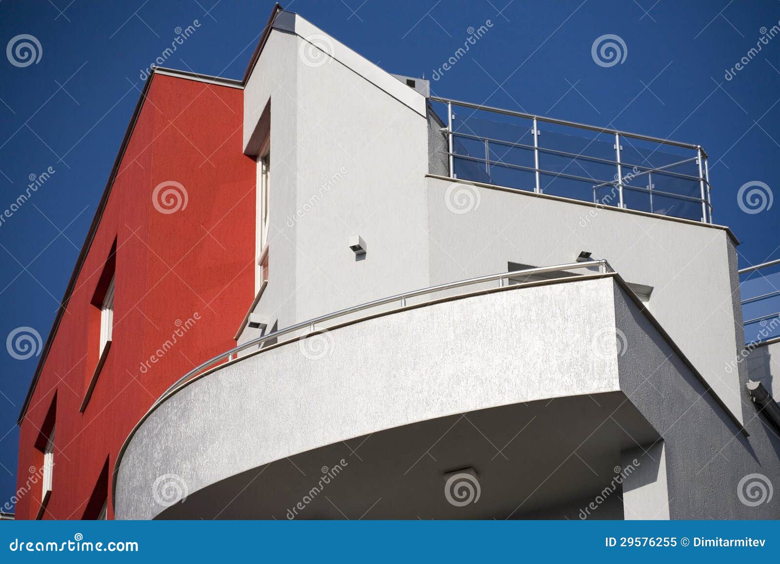 Facade and Terrace Modern Building Stock Image - Image of ...
