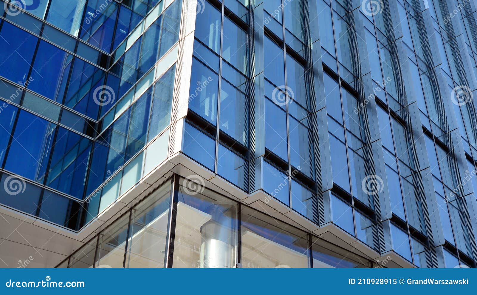 Facade Texture of a Glass Mirrored Office Building. Stock Image - Image ...