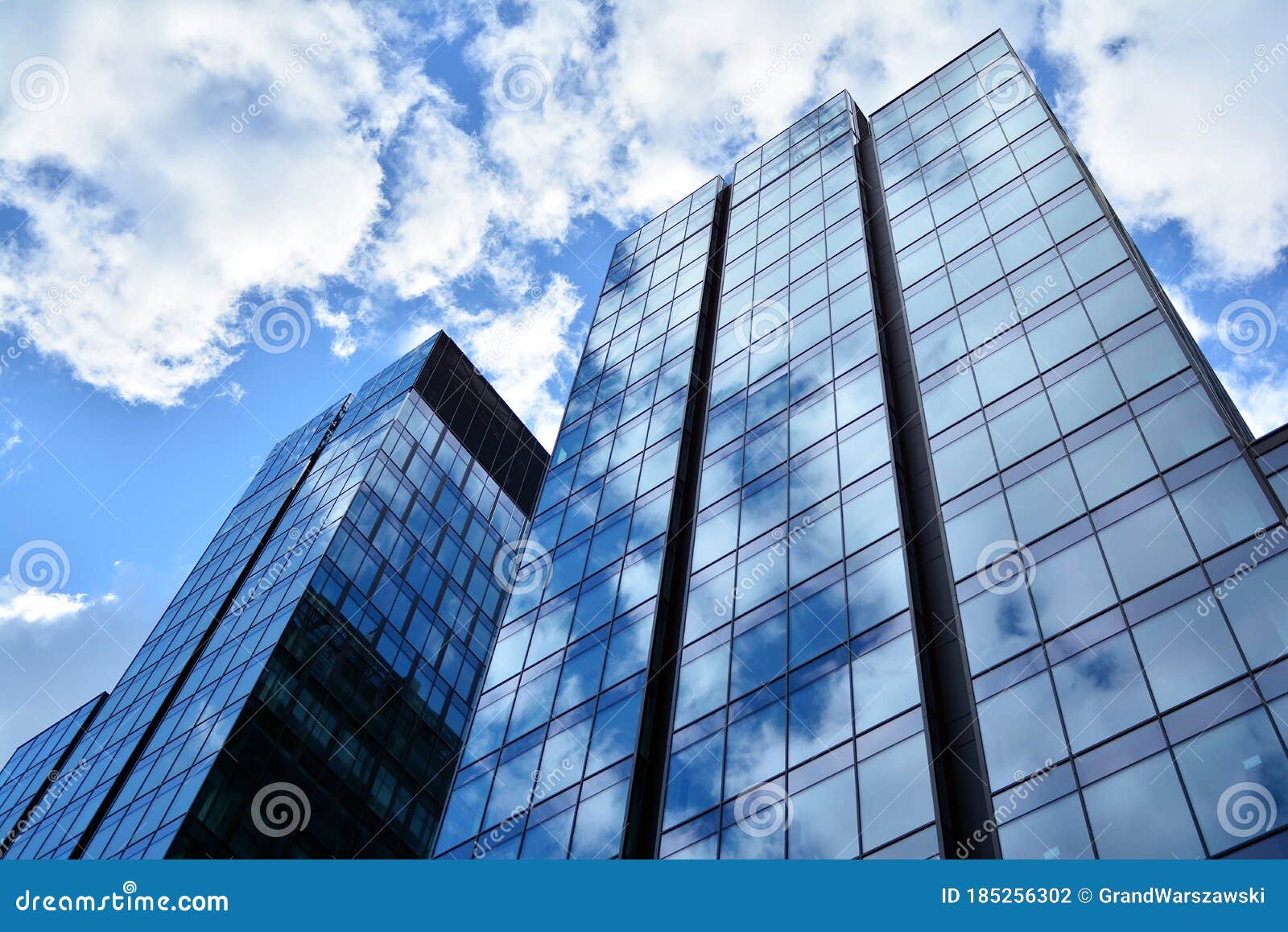 Facade Texture of a Glass Mirrored Office Building. Fragment of the ...