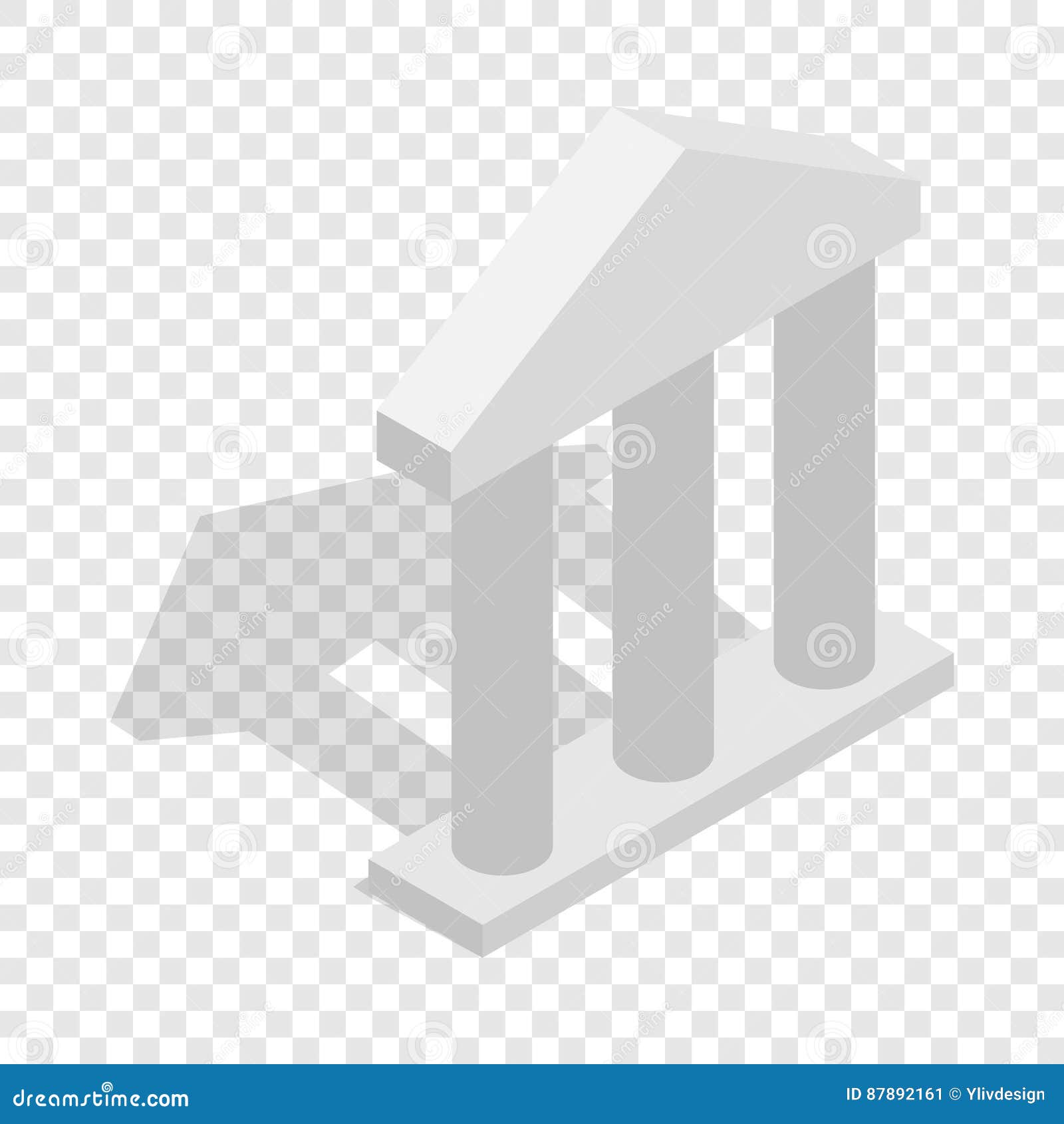 Facade With Three Pillars Isometric Icon Cartoon Vector | CartoonDealer ...