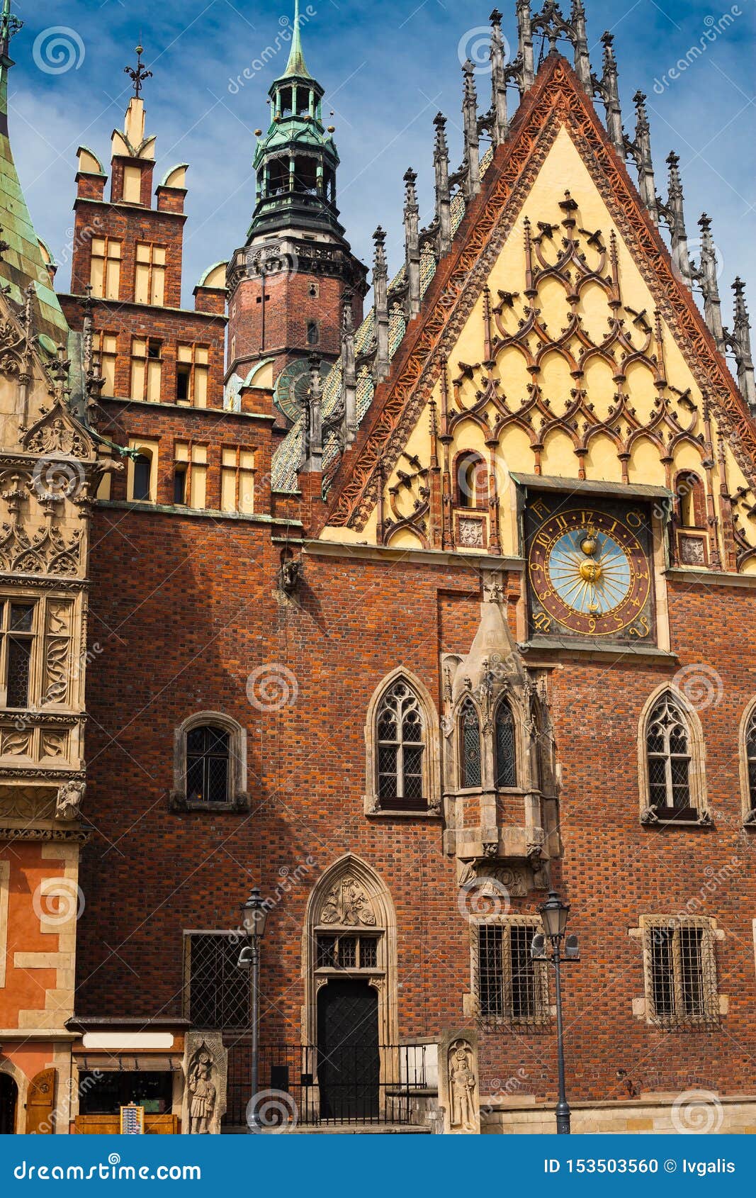 The Facade of the Town Hall in Wroclaw Stock Photo - Image of outdoor ...