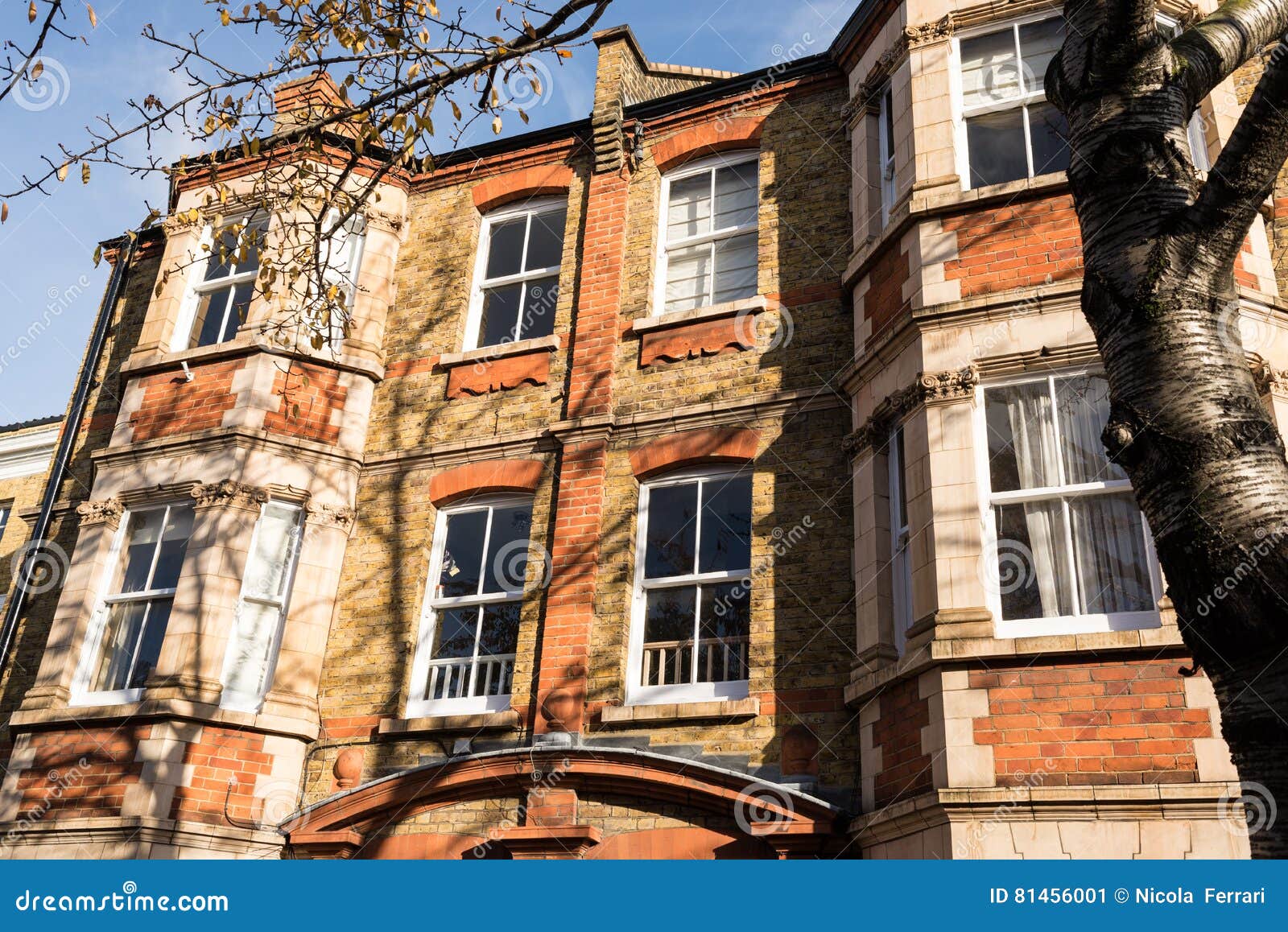 Facade of a Traditional British Victorian Tenement Flat Stock Image ...