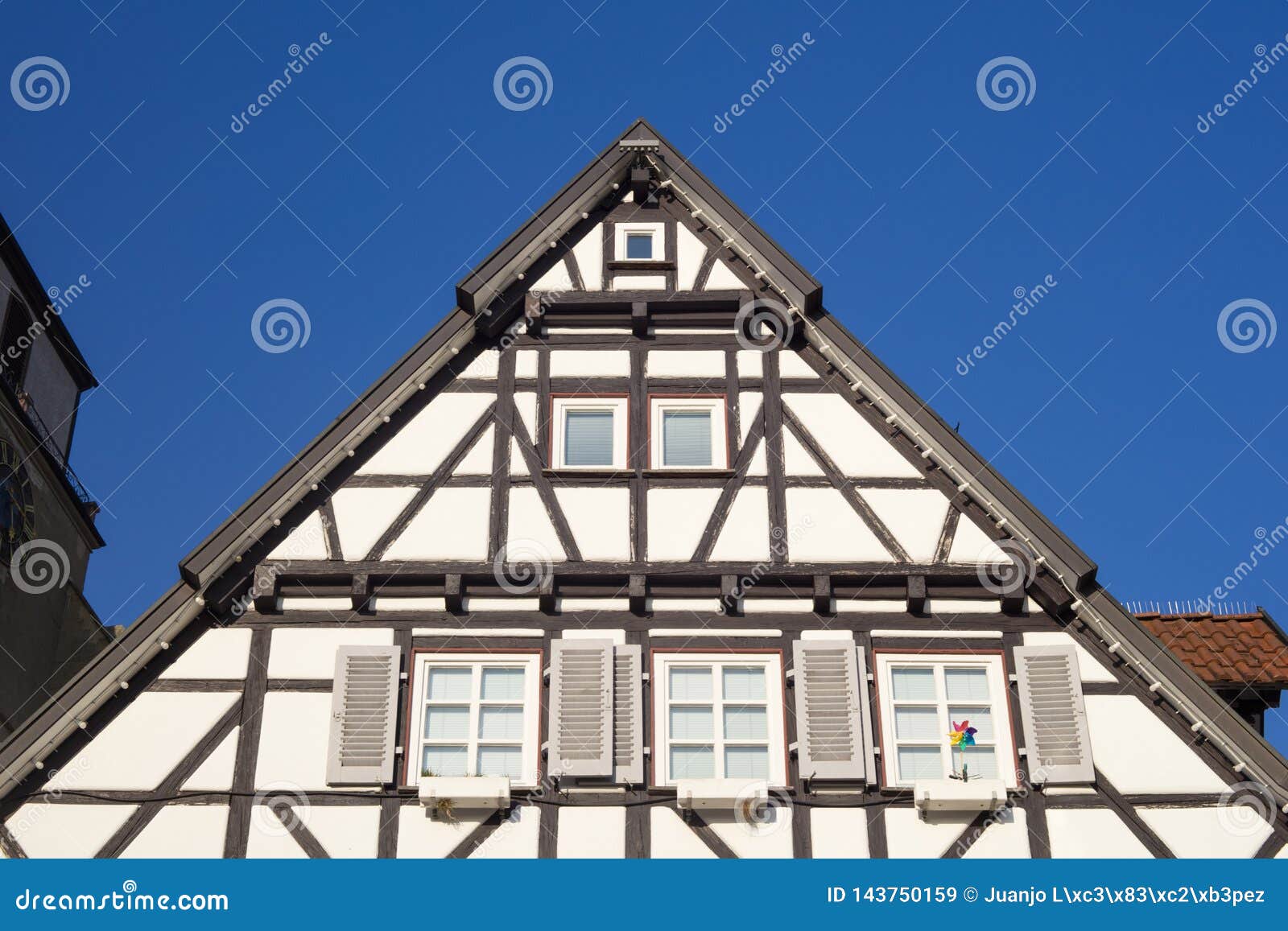 Facade of Traditional Old German House. Stock Image - Image of ...