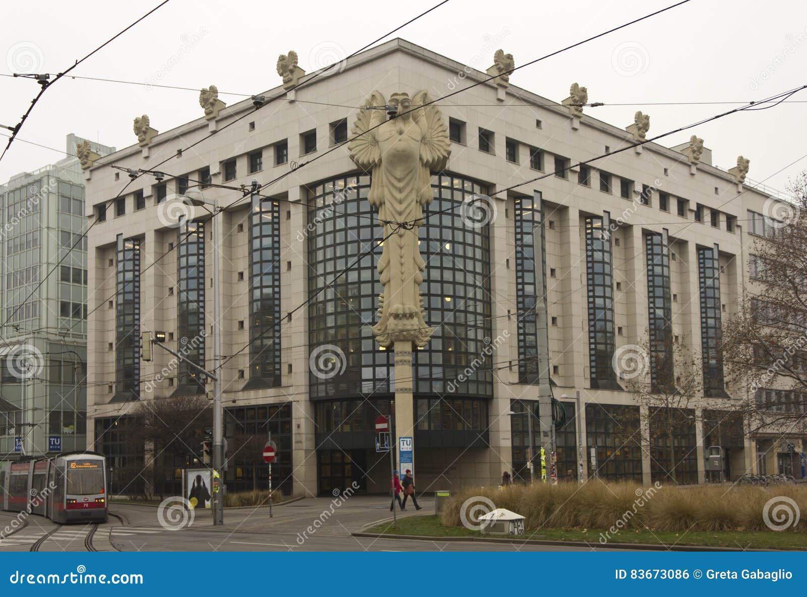 Facade of TU, Vienna University Main Library Building, Editorial Photo ...