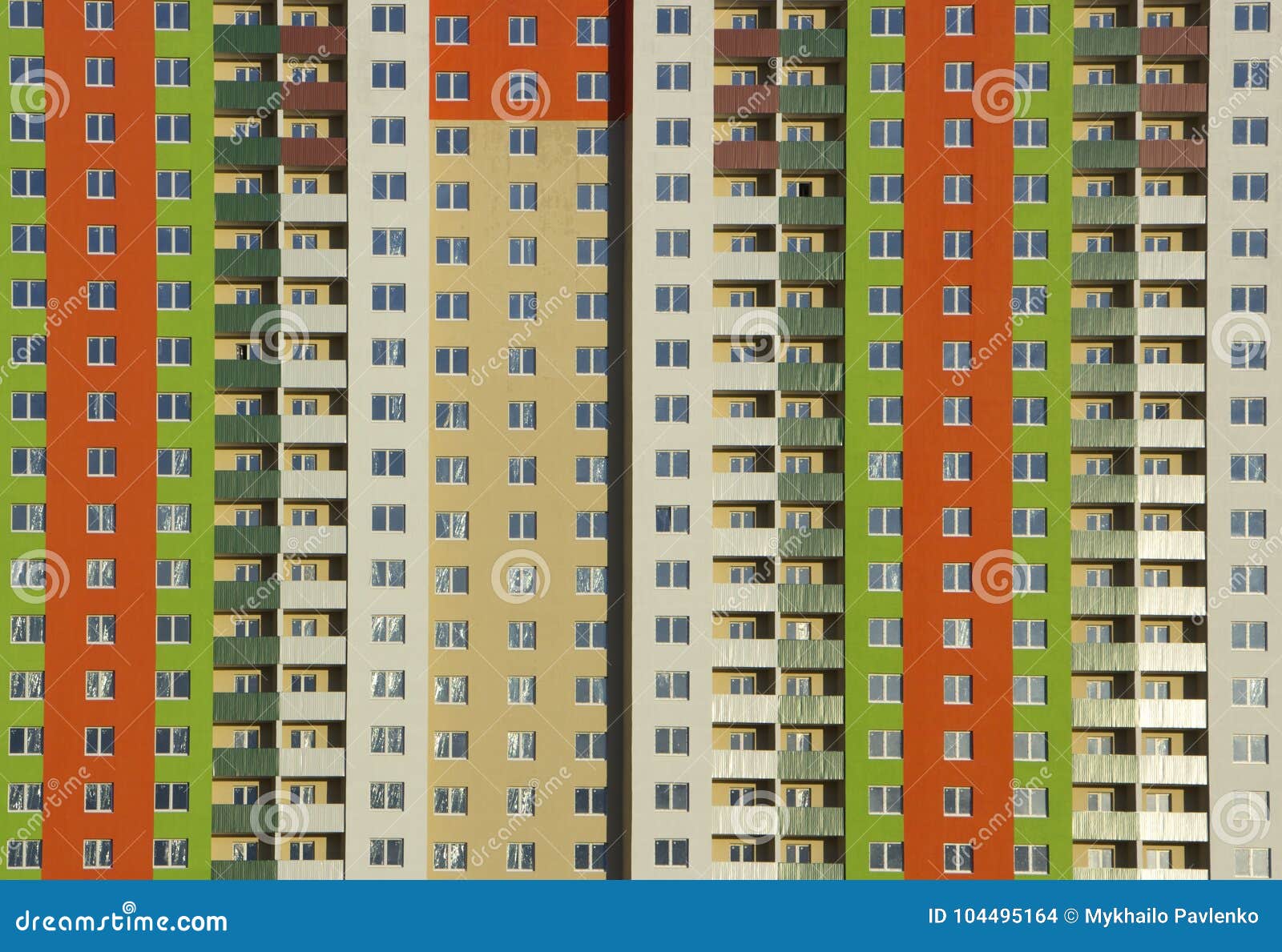 The Facade of a Typical Block Multi-storey Residential Building. Front ...