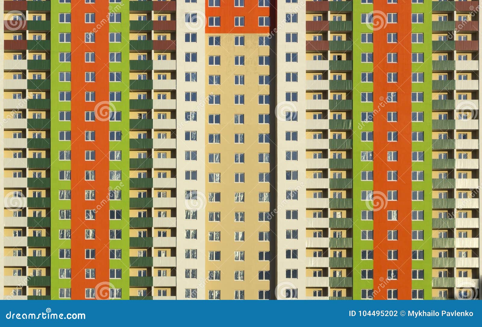 The Facade of a Typical Block Multi-storey Residential Building. Front ...