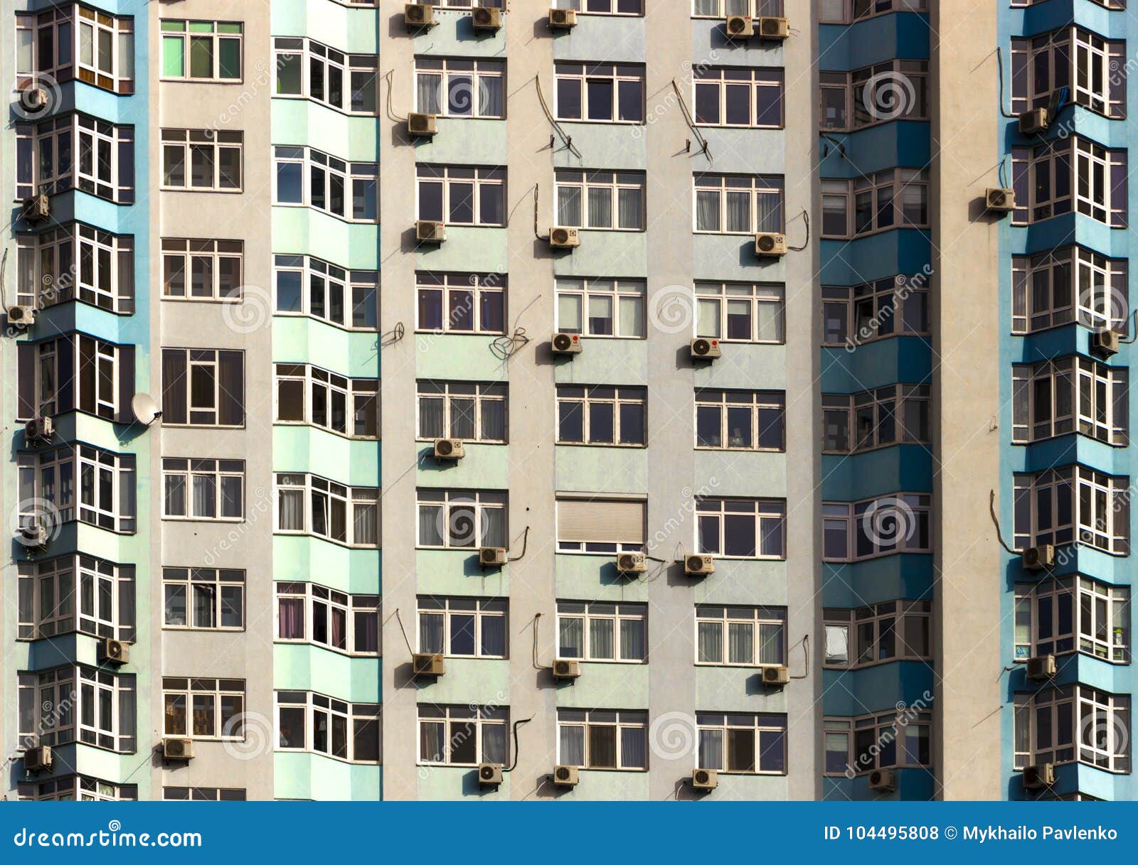 The Facade of a Typical Block Multi-storey Residential Building. Front ...
