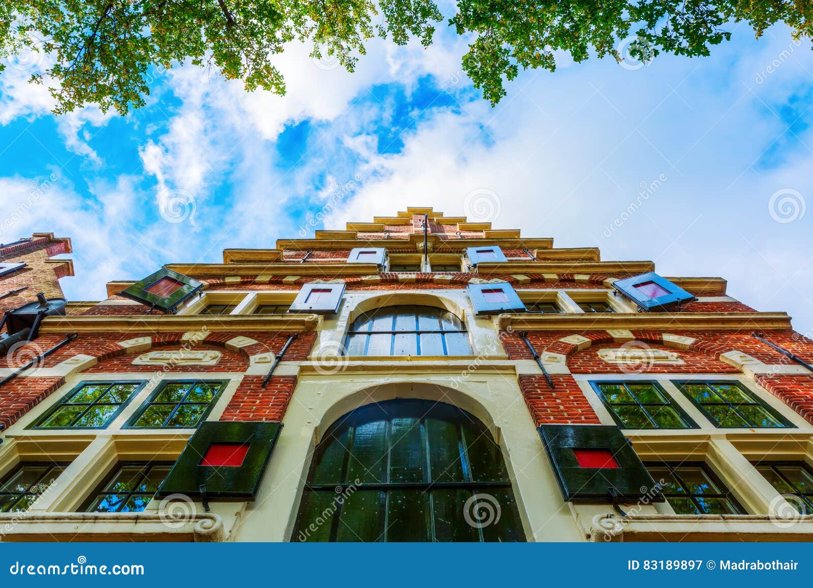 Facade of a Typical Historic Dutch Building Stock Image - Image of ...