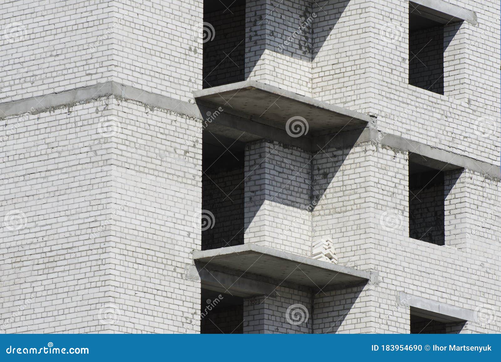 Facade of an Unfinished Brick Building Stock Photo - Image of ...
