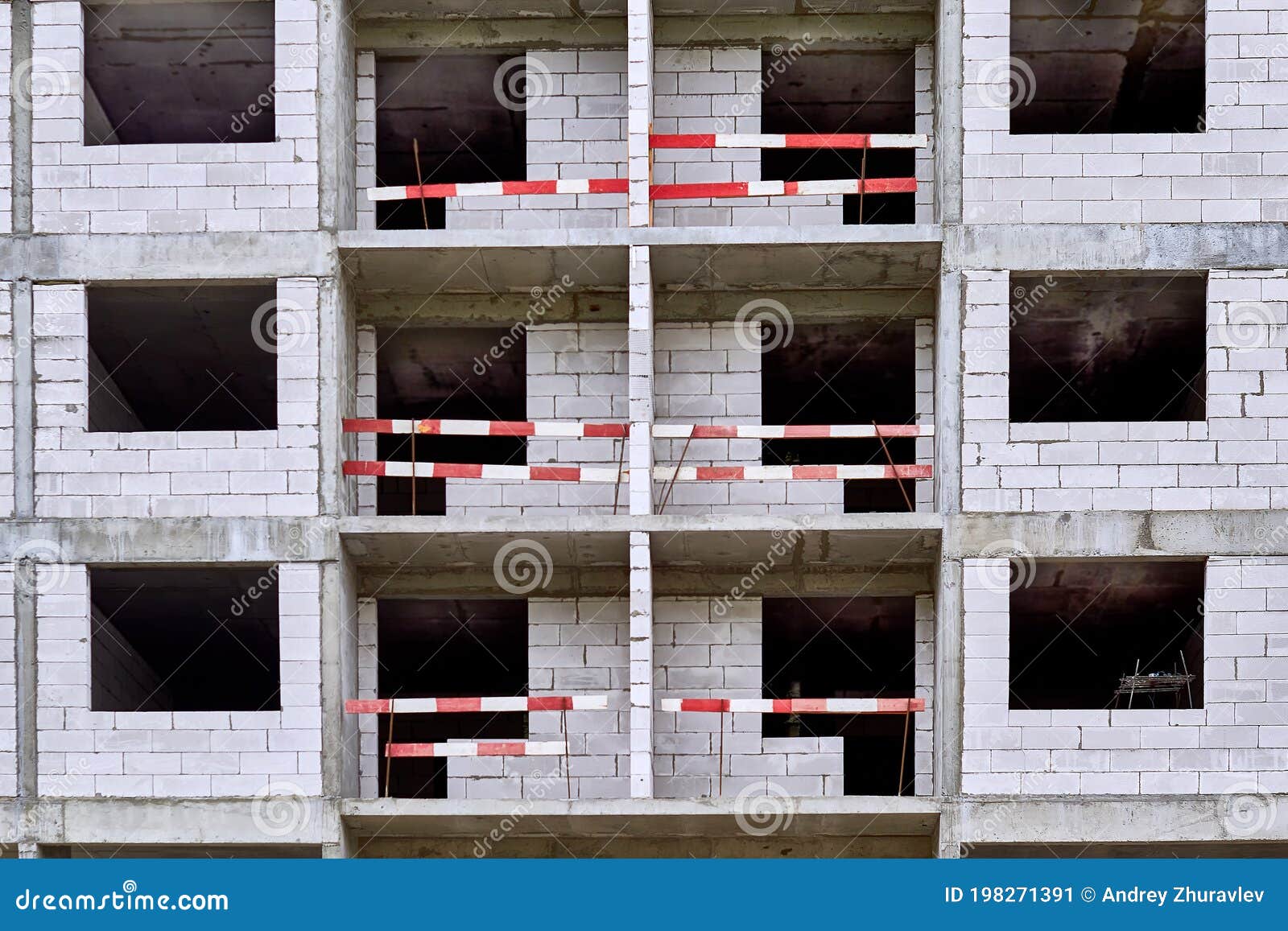 The Facade Of The Unfinished Panel Building Of Concrete Blocks Royalty ...