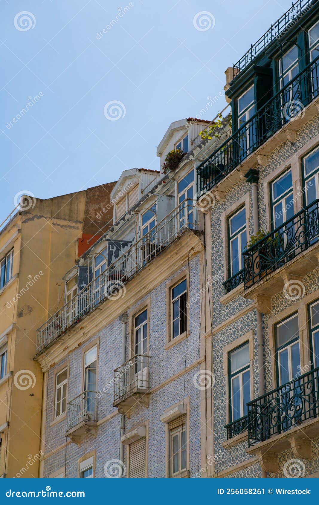 Facade of a Unique Building with Patterned Walls and Balconies ...