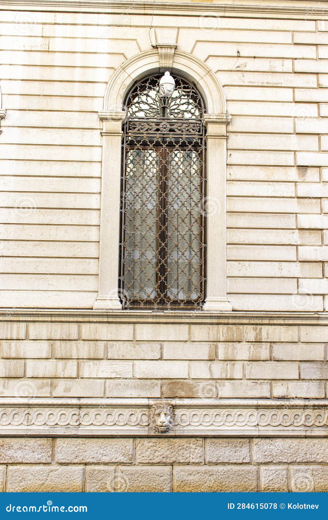 Details of the Facade of the Venetian Stone Palace with Arched Windows ...