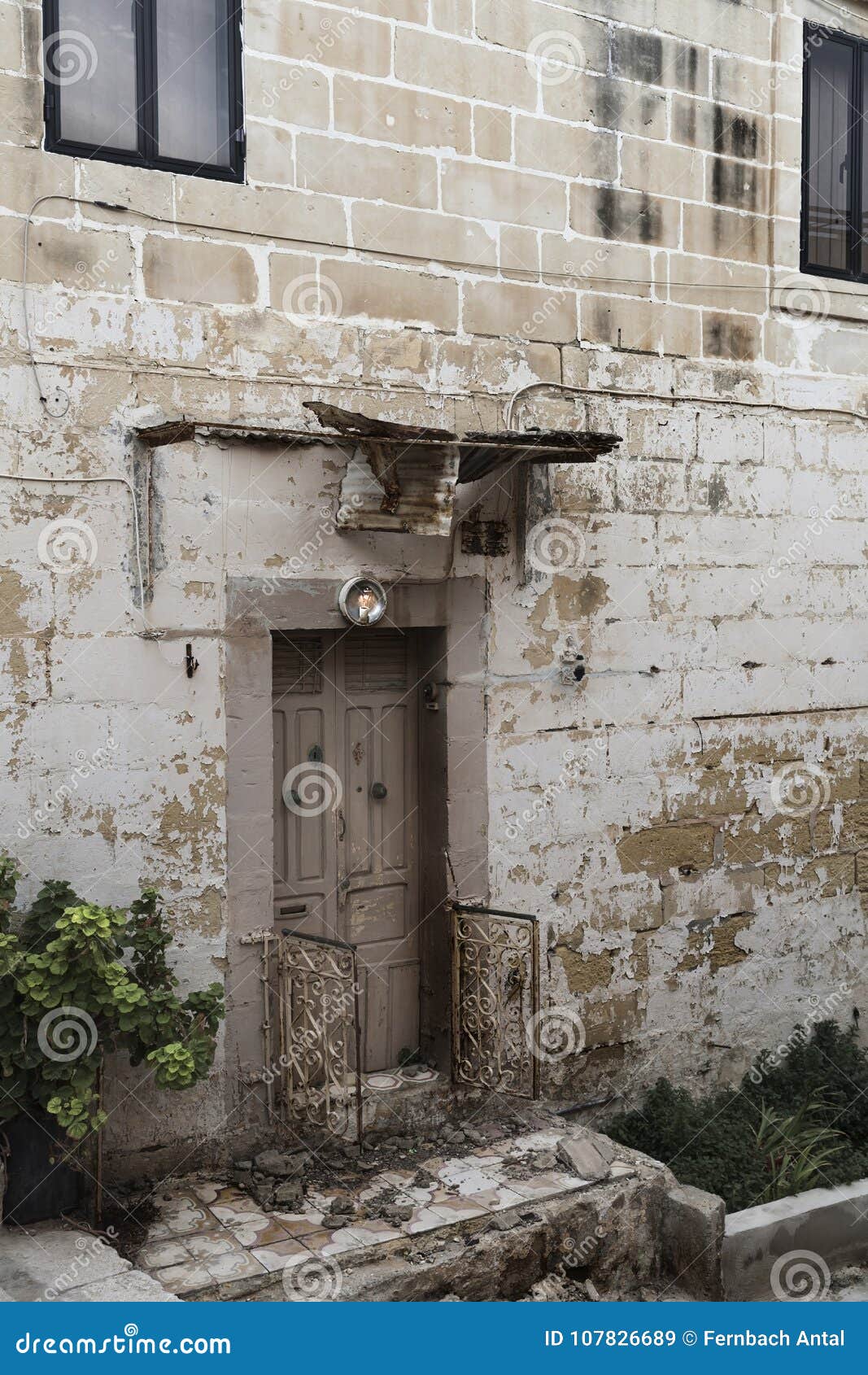 Facade of a Very Old House in Valetta, Malta Stock Image - Image of ...