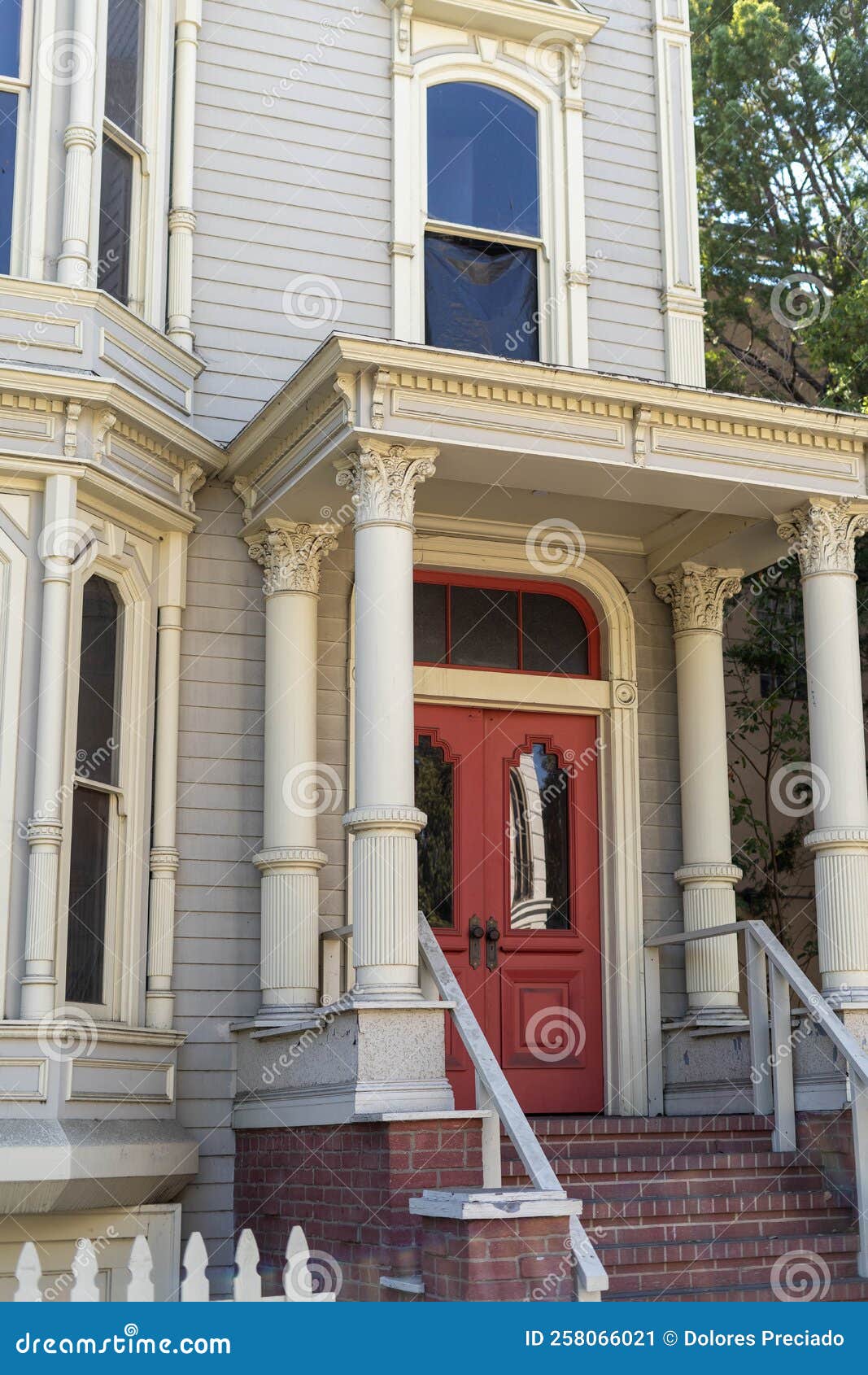 Facade of a Victorian House in the American West Stock Image - Image of ...