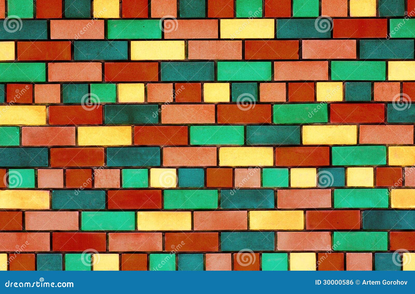 Colorful brick wall stock photo. Image of house, background - 30000586