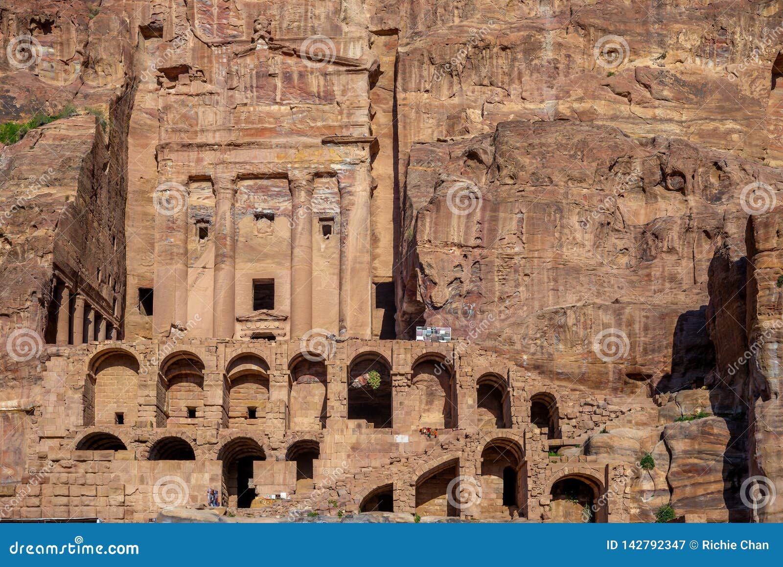 Facade View of Royal Tombs in Petra, Jordan Stock Image - Image of ...