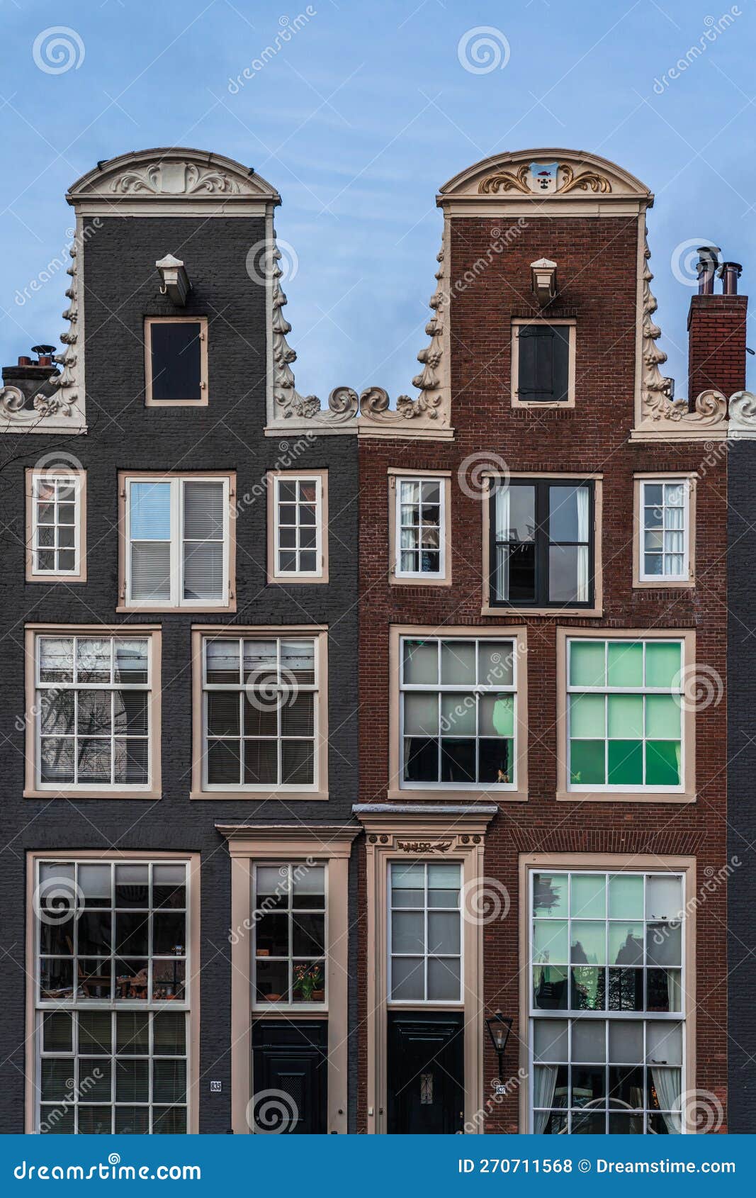 Facade View of the Traditional Riverside Houses in Amsterdam Editorial ...