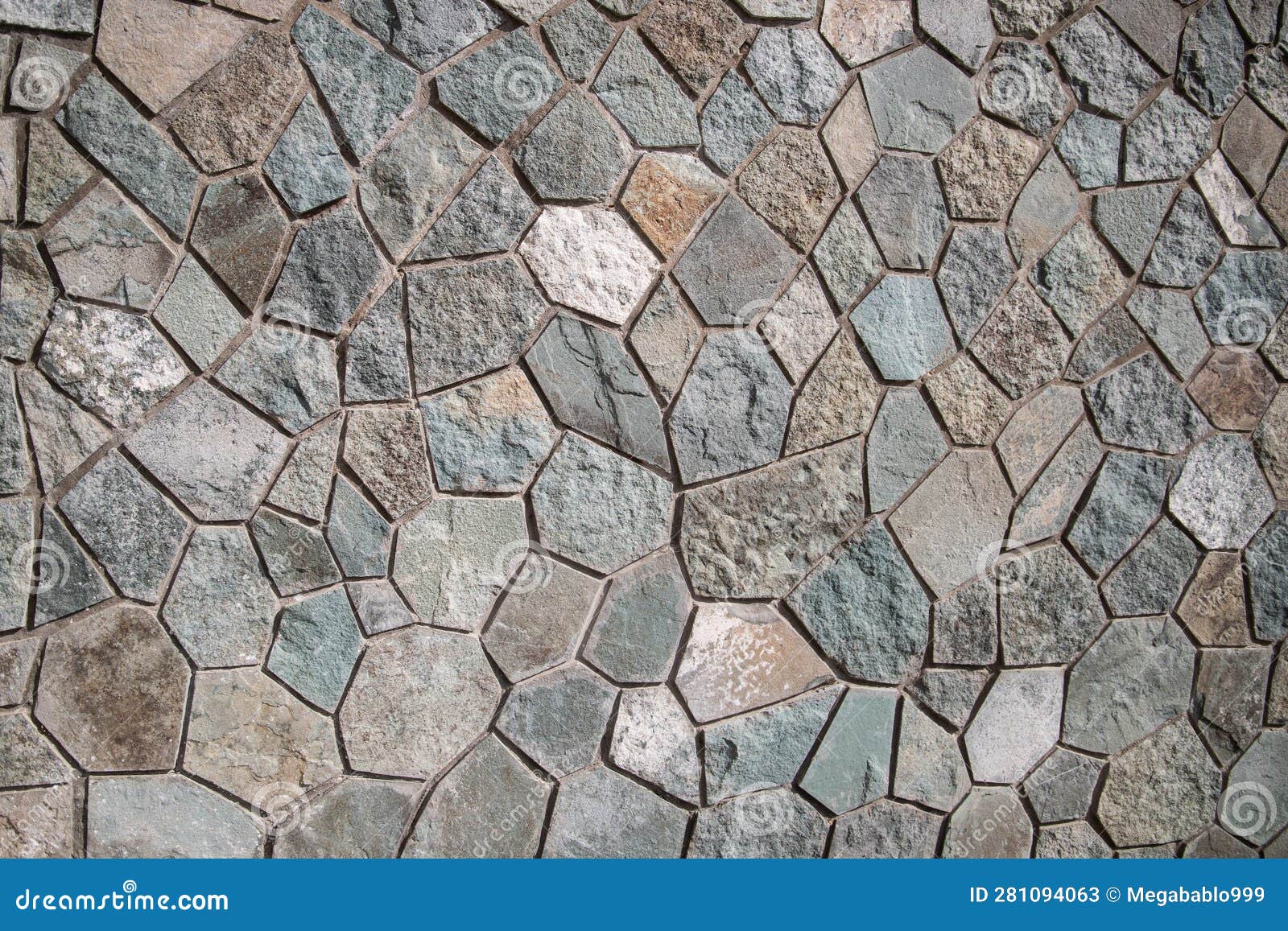 Wall Of Flagstone Texture In Black And White. Royalty-Free Stock Image ...