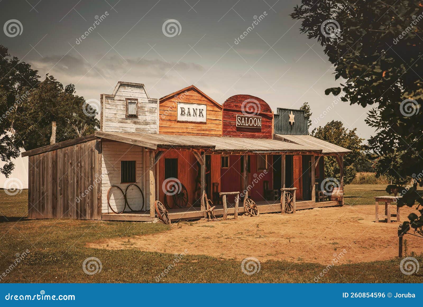 Facade of Wild Western Style Building Stock Photo - Image of sheriff ...