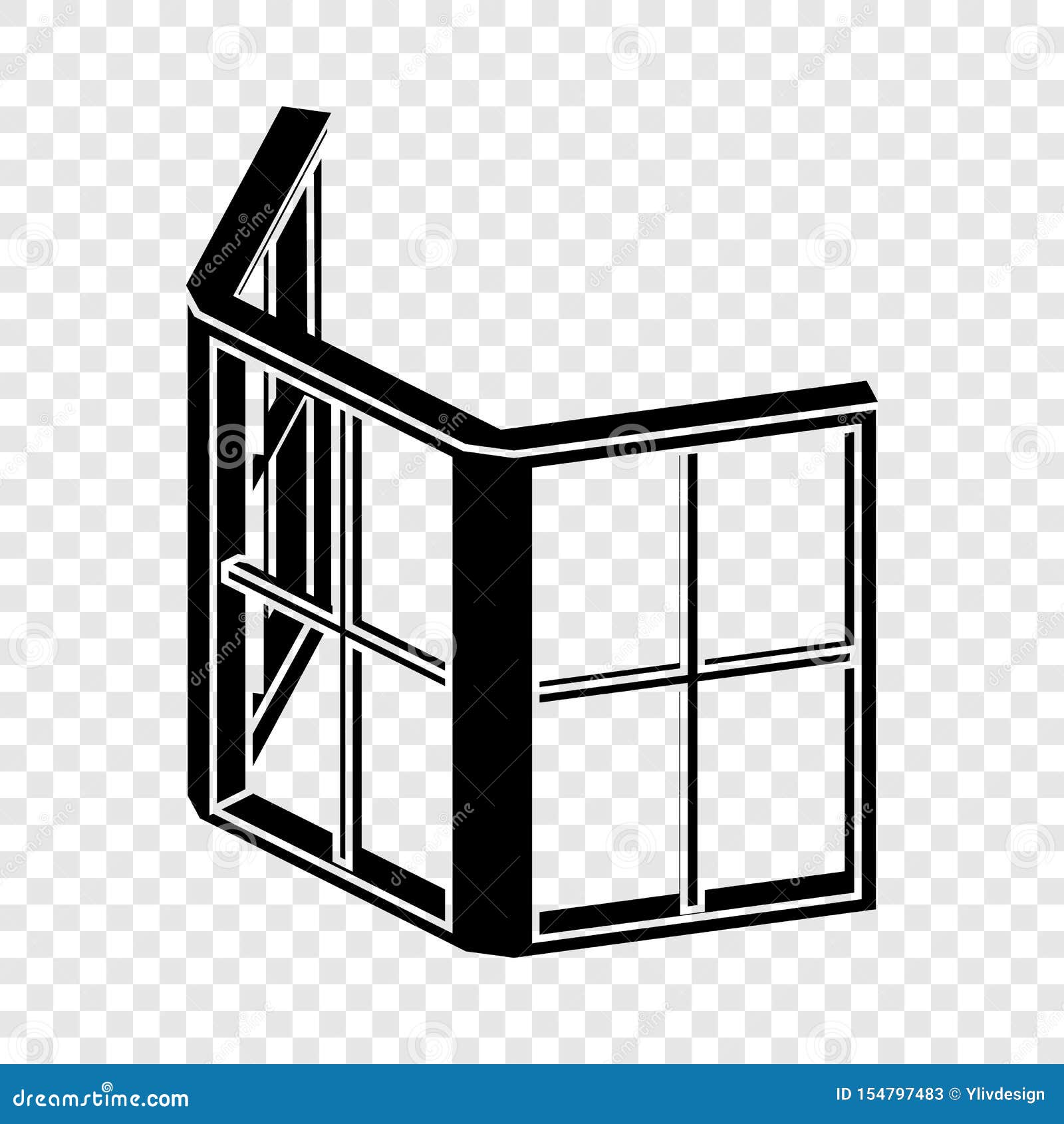 Facade Window Frame Icon, Simple Black Style Stock Vector ...