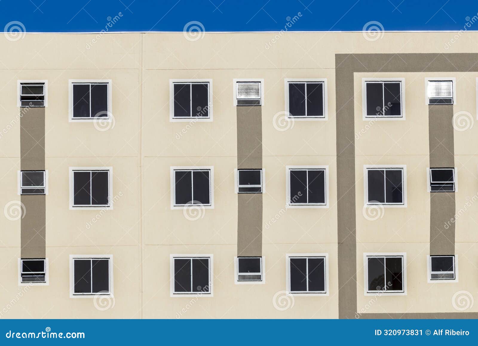 Facade with Windows of a Lower Middle Class Residential Building Stock ...