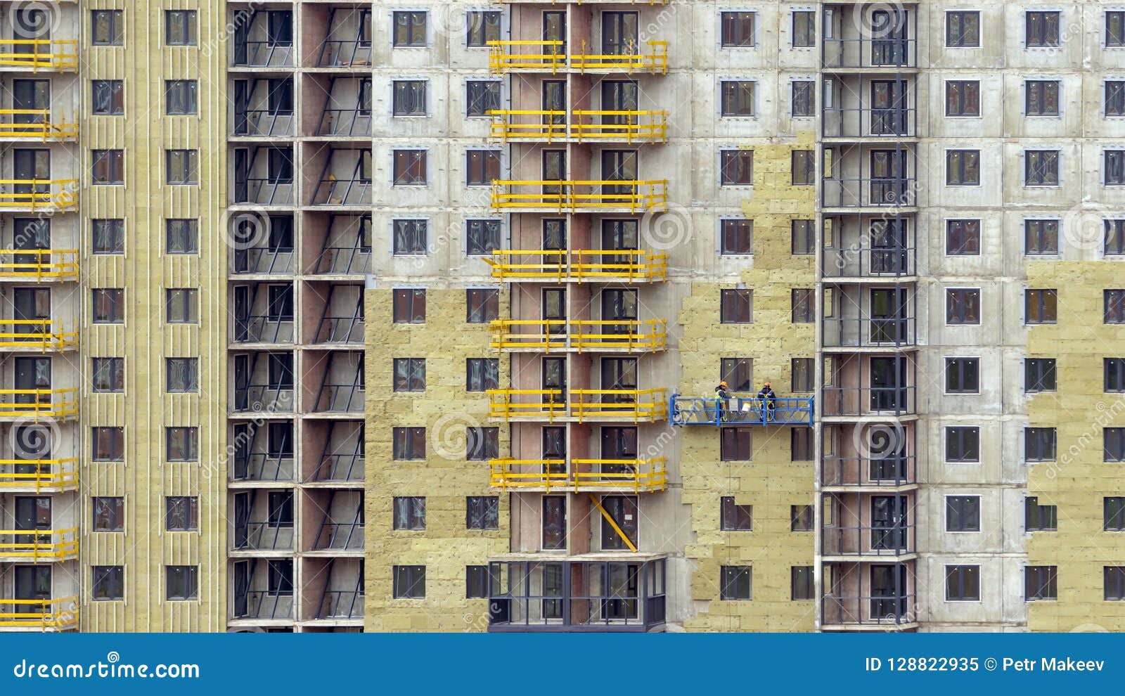 Construction Cradles Perform Facade Work. Stock Photography ...