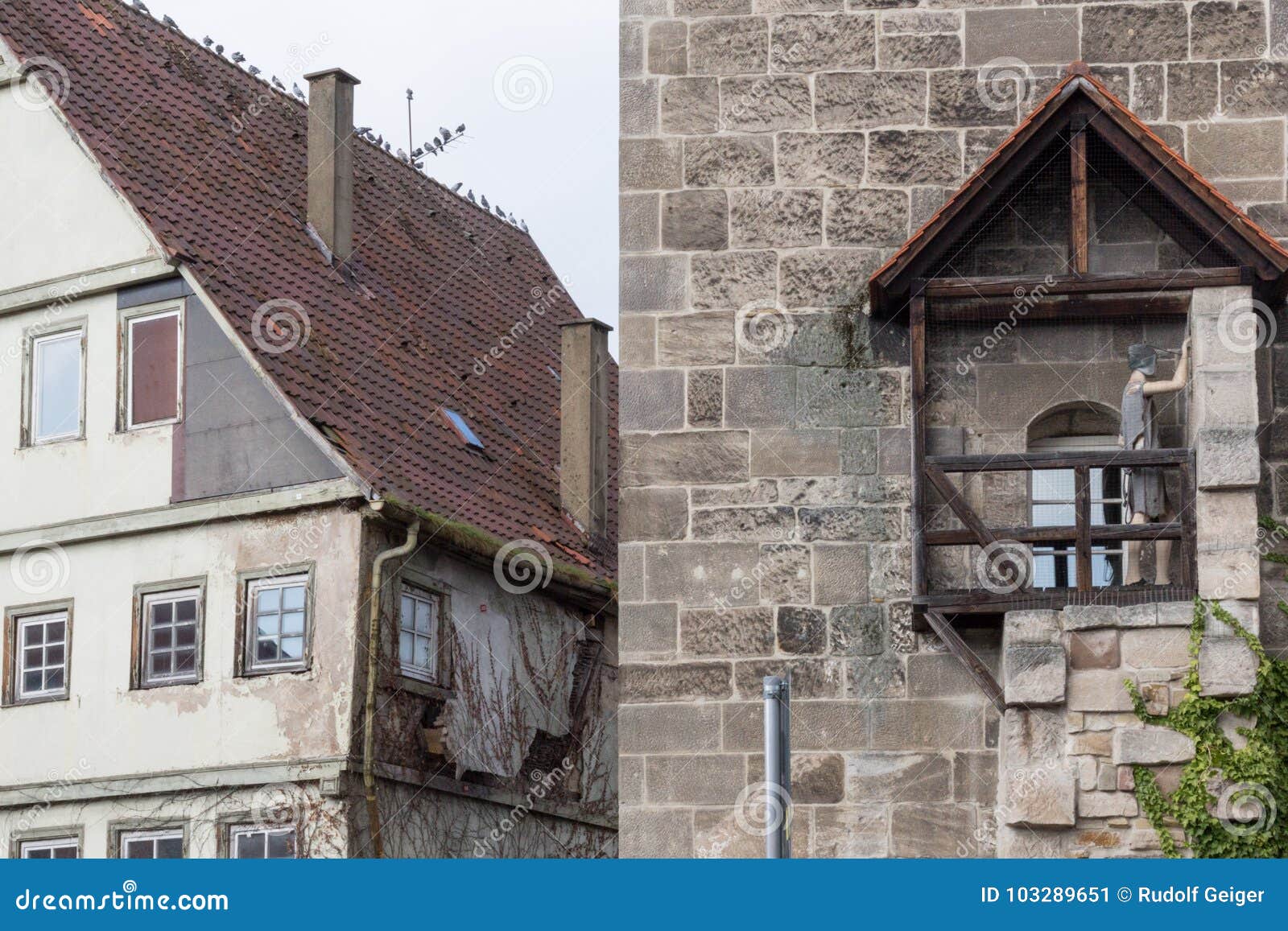 Facades Architecture and Windows of Framework Buildings Stock Image ...