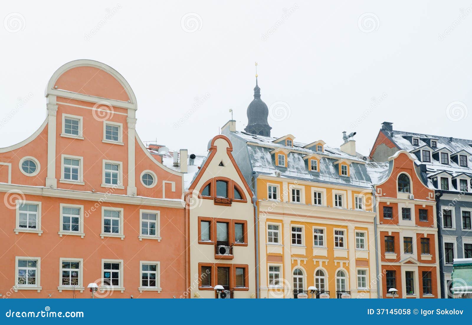 Facades of houses in Riga stock photo. Image of famous - 37145058