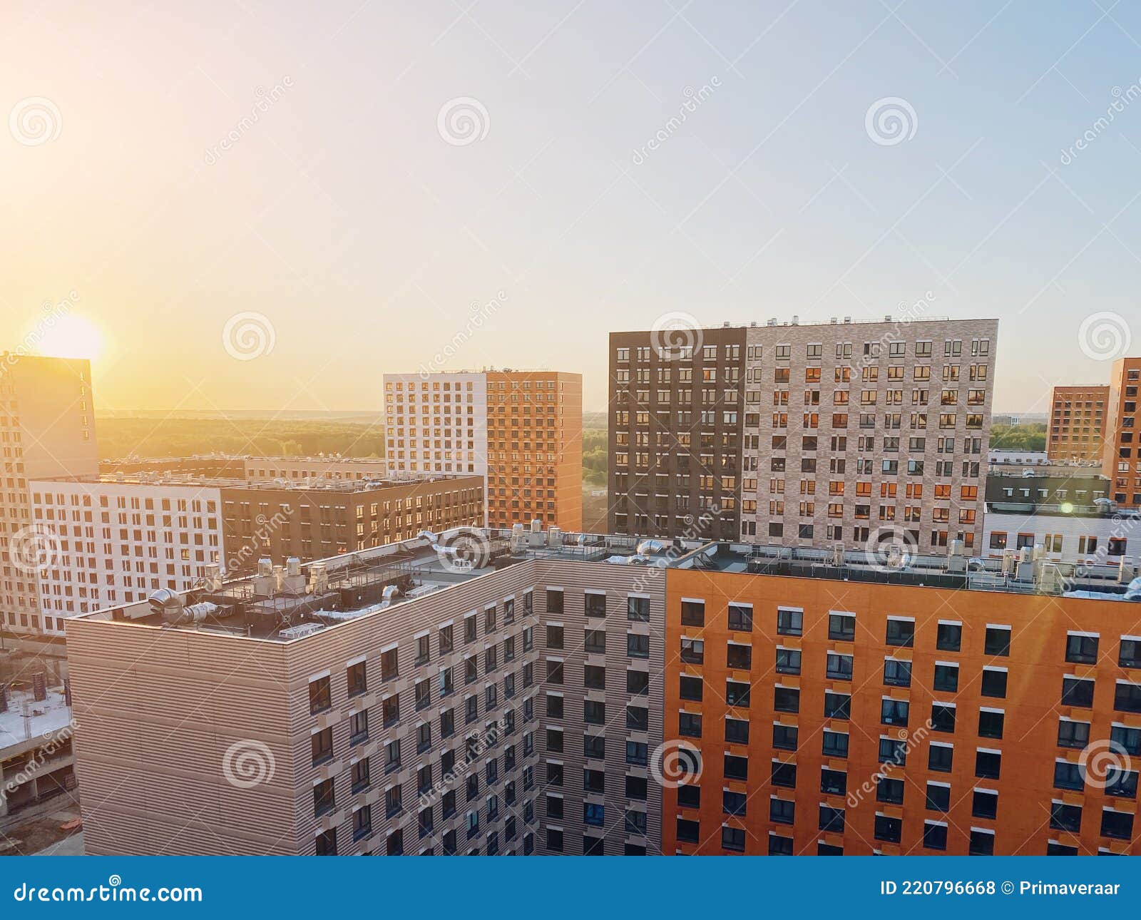 Facades of Modern Multi-apartment High-rise Buildings Stock Photo ...