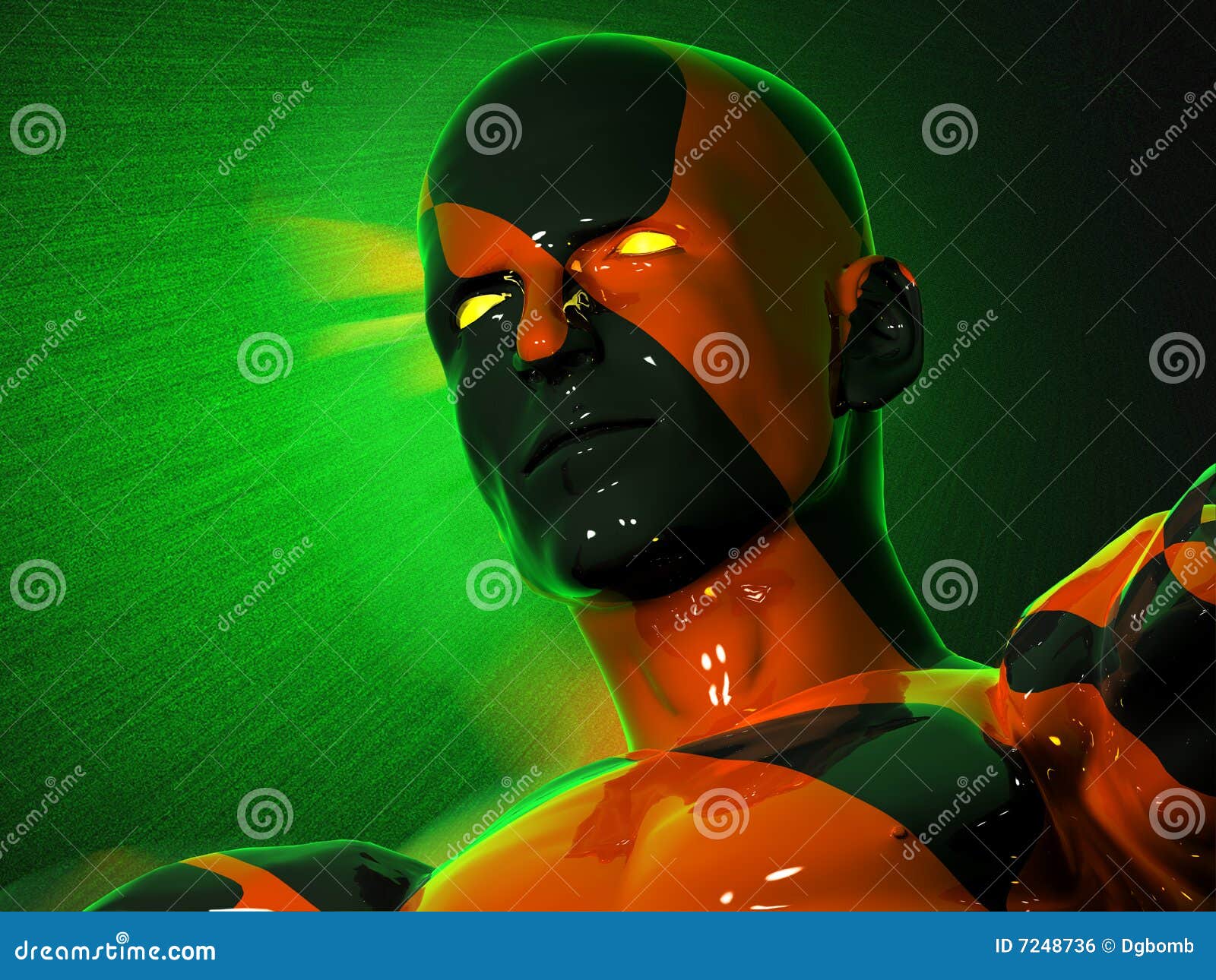The Face of an Abstract Colorful Black-red Man Stock Illustration ...