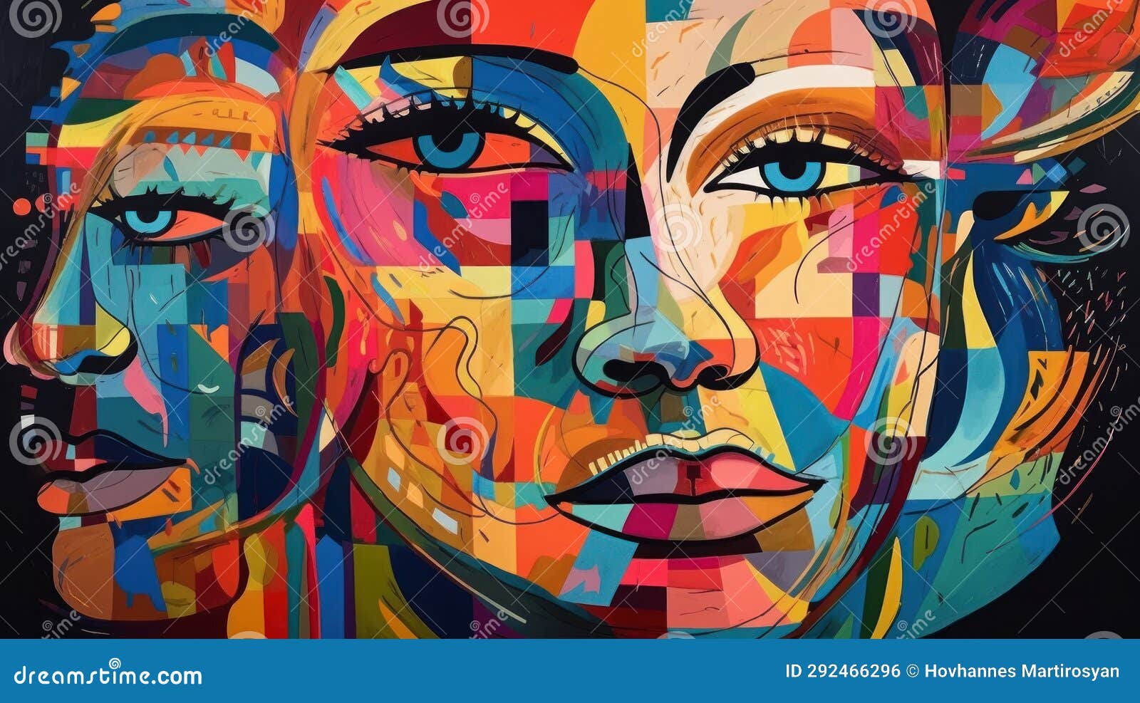 Face Abstract Pattern or Collage. Collage from Different Faces. Stock ...