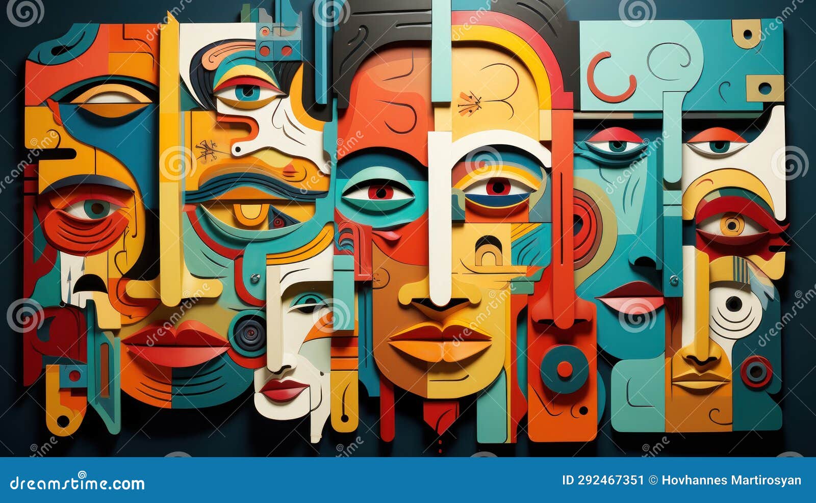 Face Abstract Pattern or Collage. Collage from Different Faces. Stock ...