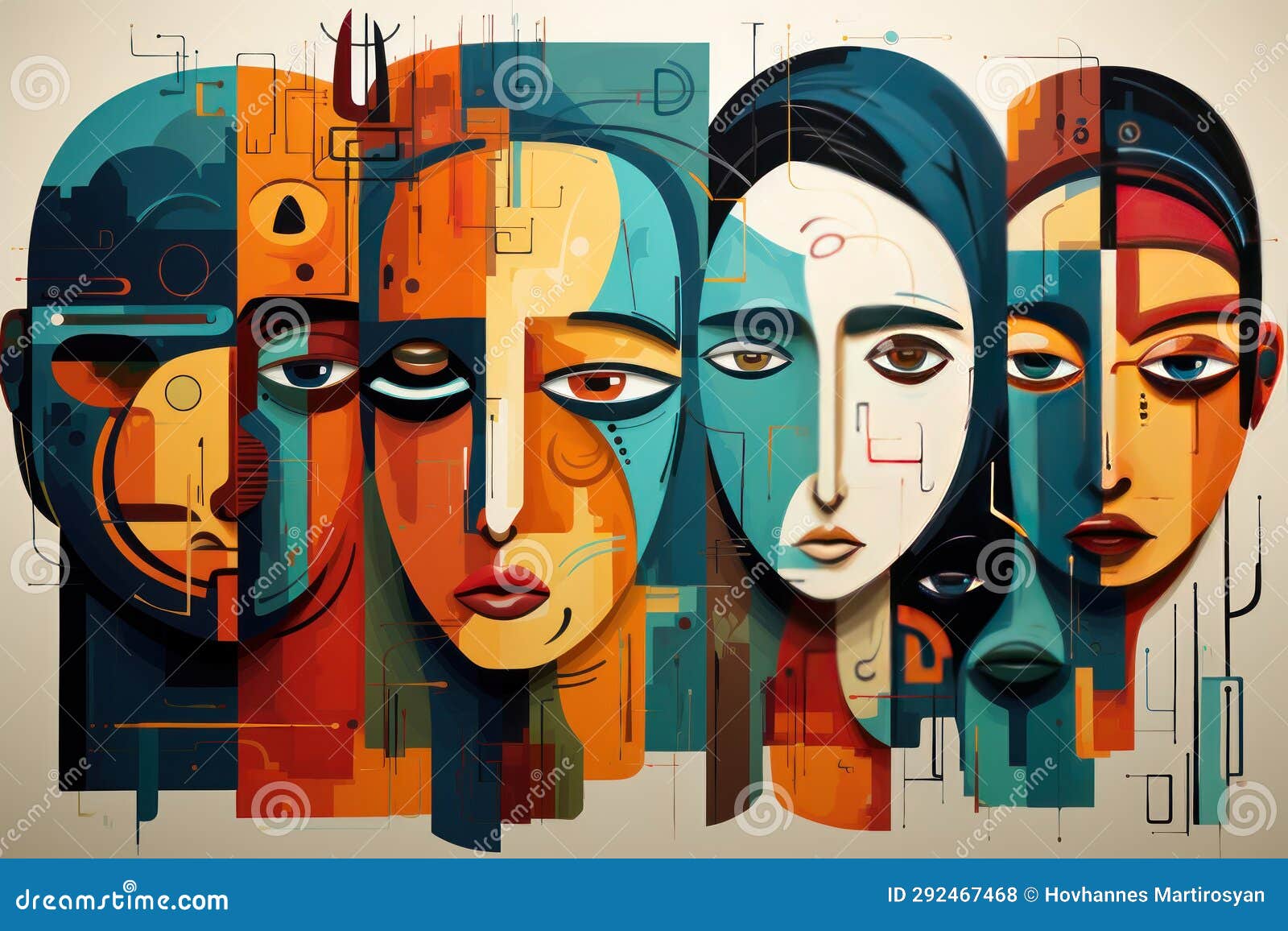Face Abstract Pattern or Collage. Collage from Different Faces. Stock ...