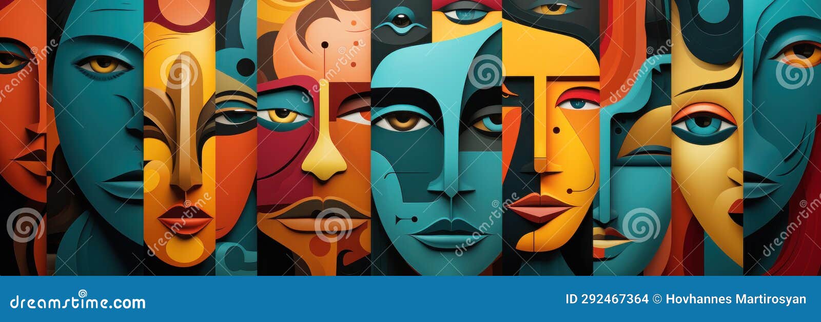 Face Abstract Pattern or Collage. Collage from Different Faces. Stock ...