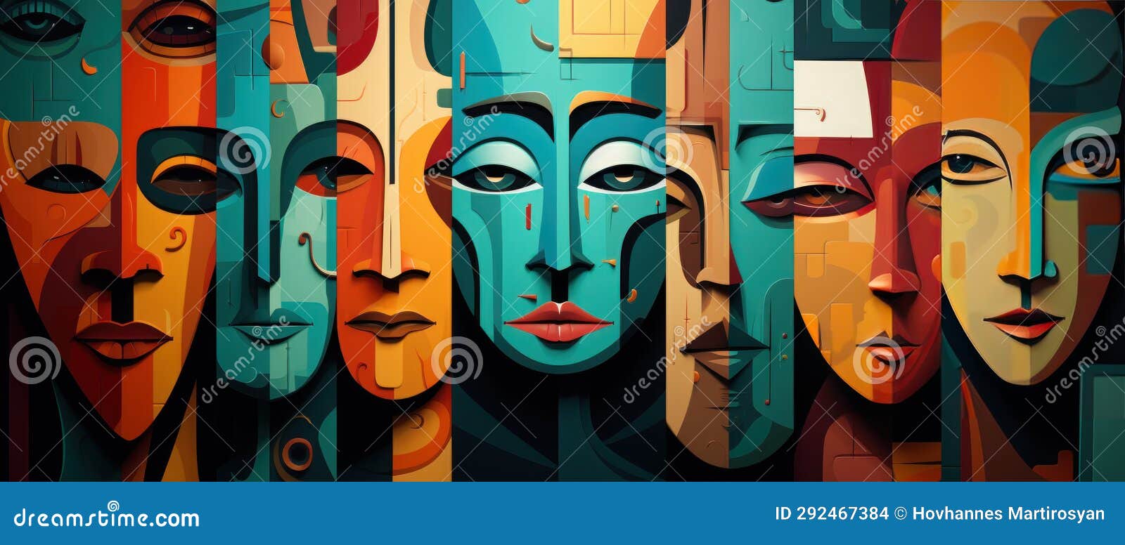 Face Abstract Pattern or Collage. Collage from Different Faces. Stock ...