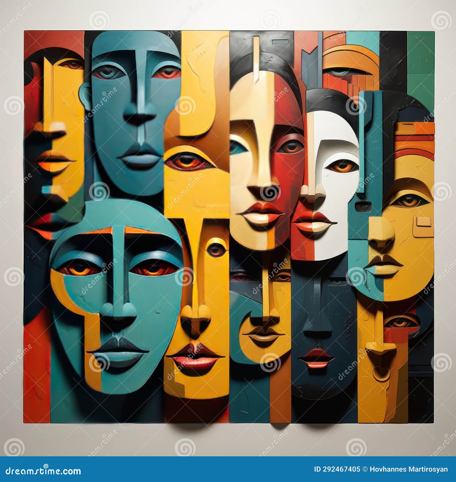 Face Abstract Pattern or Collage. Collage from Different Faces. Stock ...