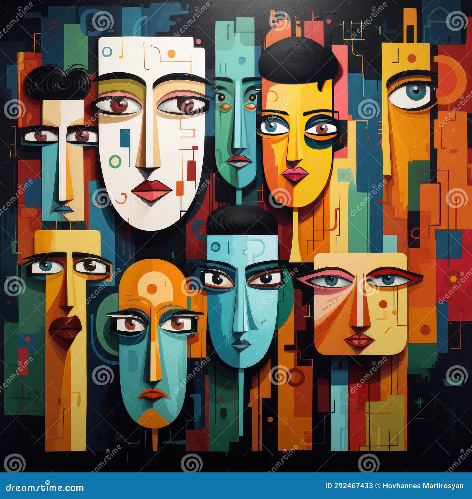 Face Abstract Pattern or Collage. Collage from Different Faces. Stock ...