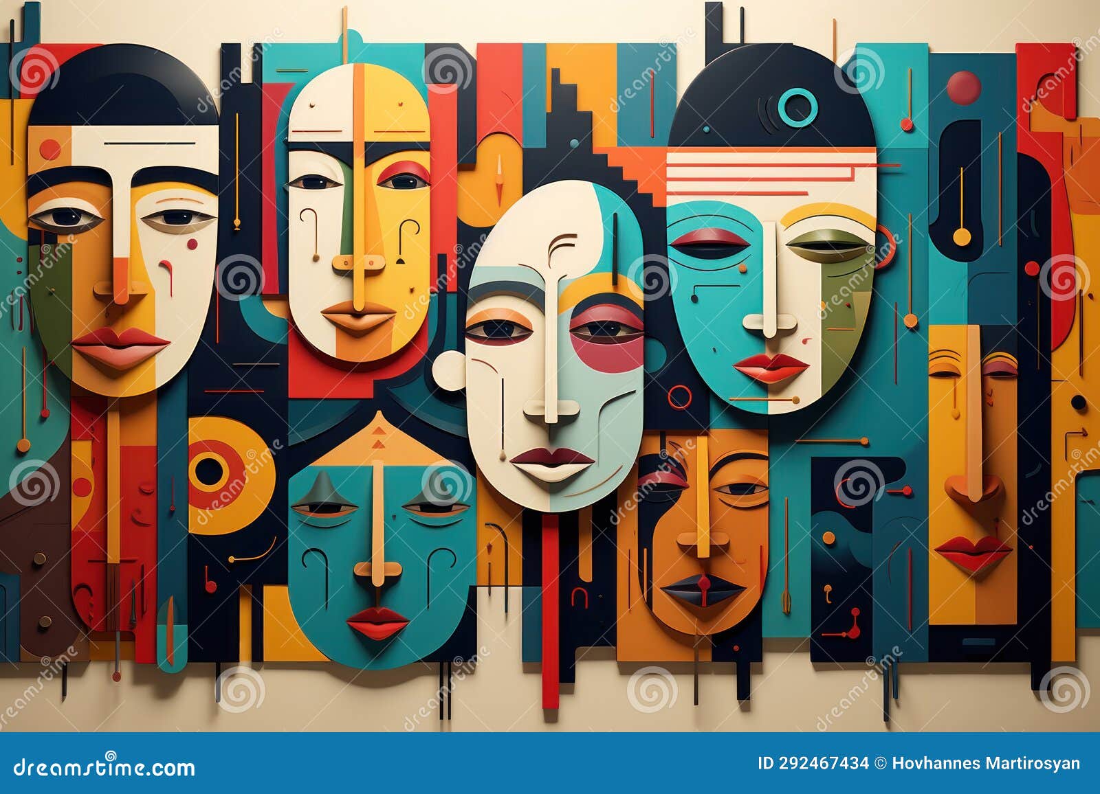 Face Abstract Pattern or Collage. Collage from Different Faces. Stock ...