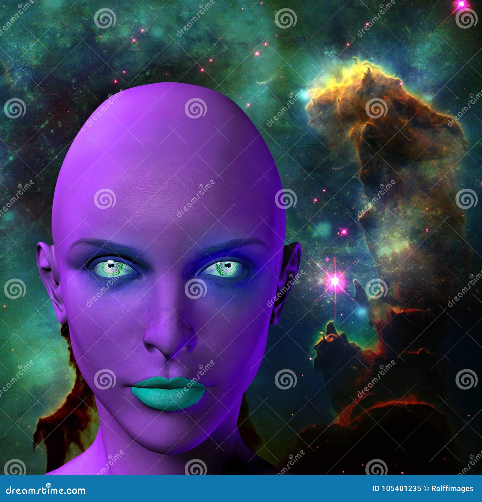 The face of an alien stock image. Image of heaven, clouds - 105401235