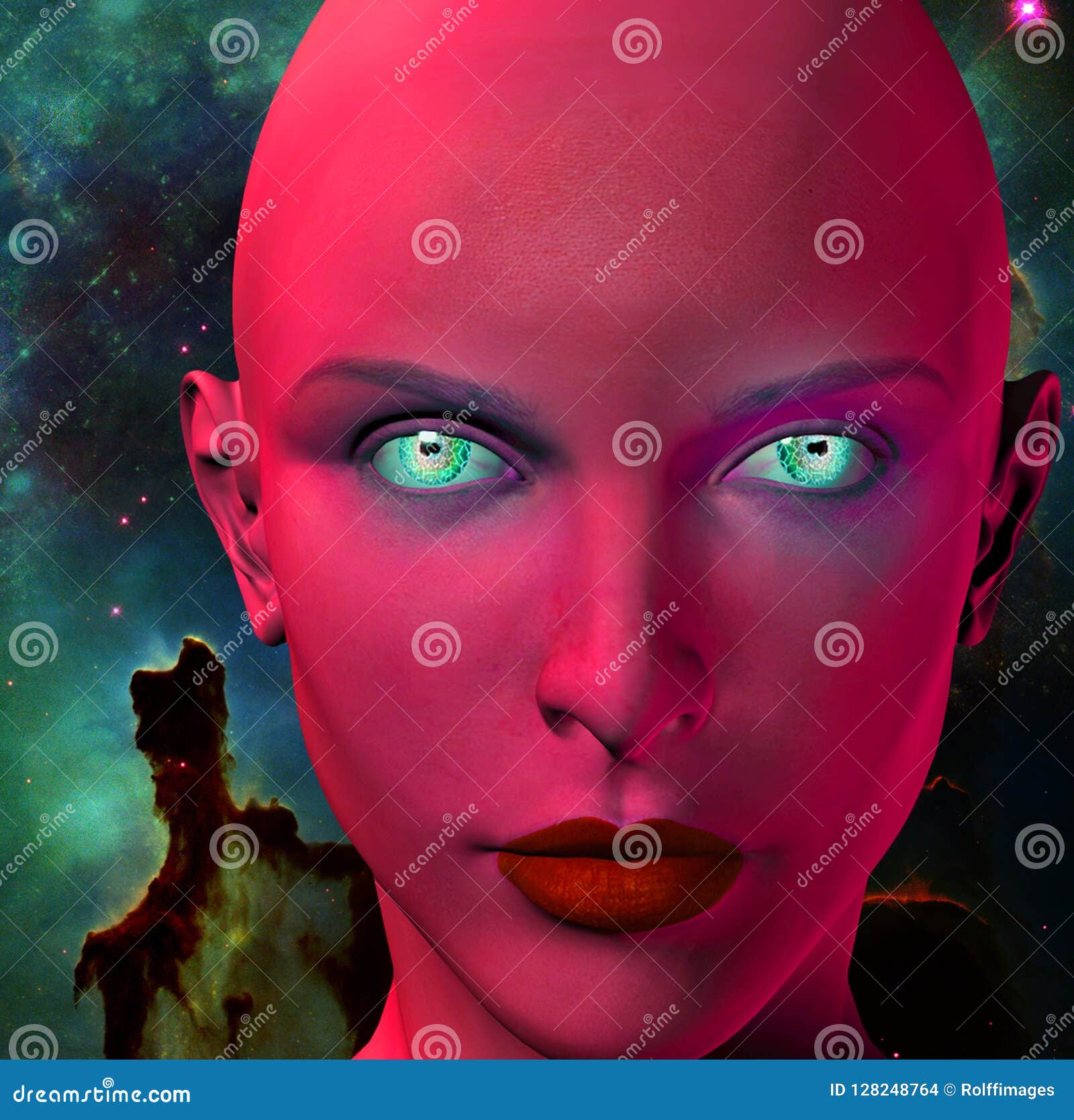 The face of an alien stock illustration. Illustration of ephemeral ...