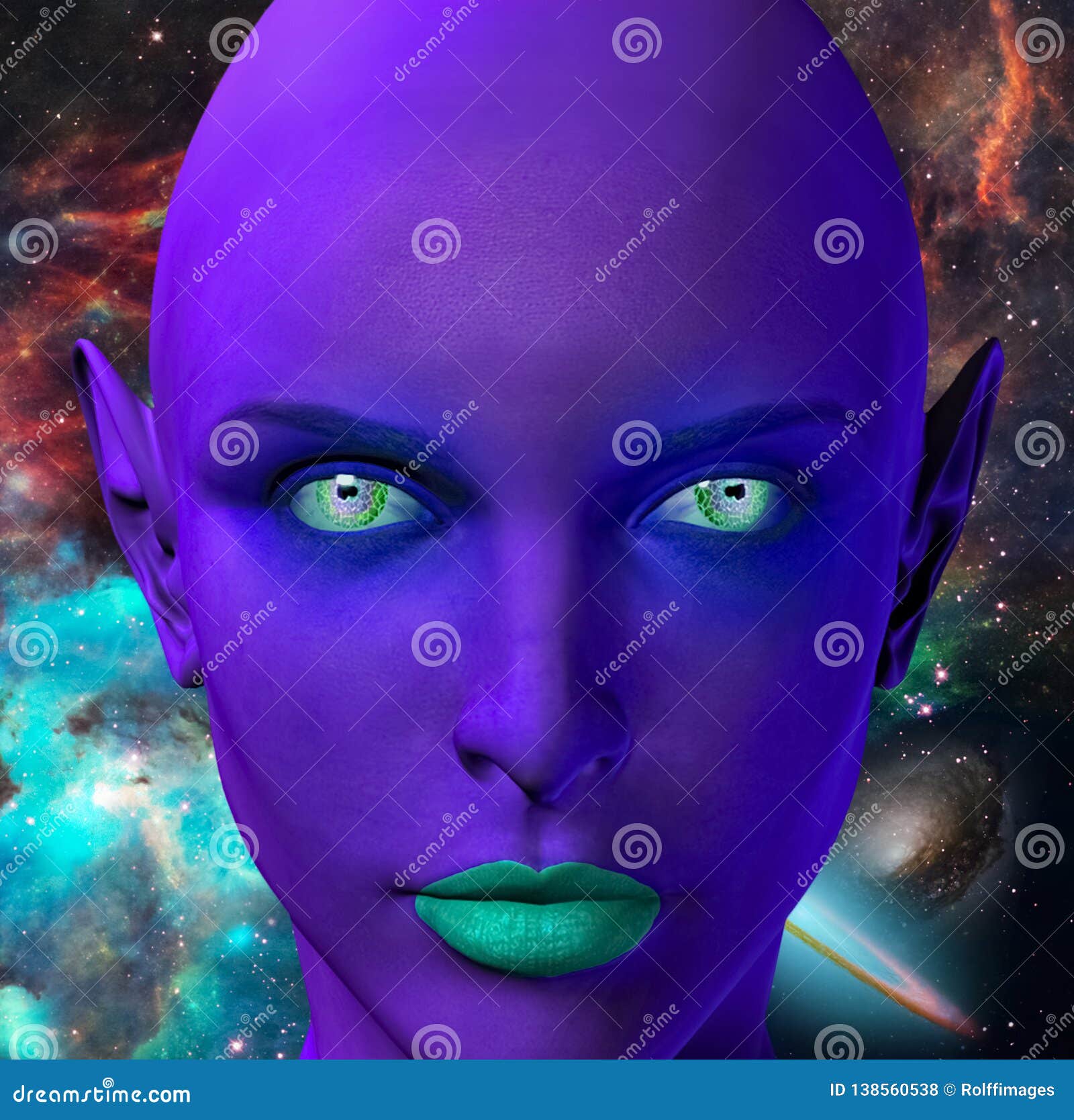 The face of an alien stock illustration. Illustration of holy - 138560538