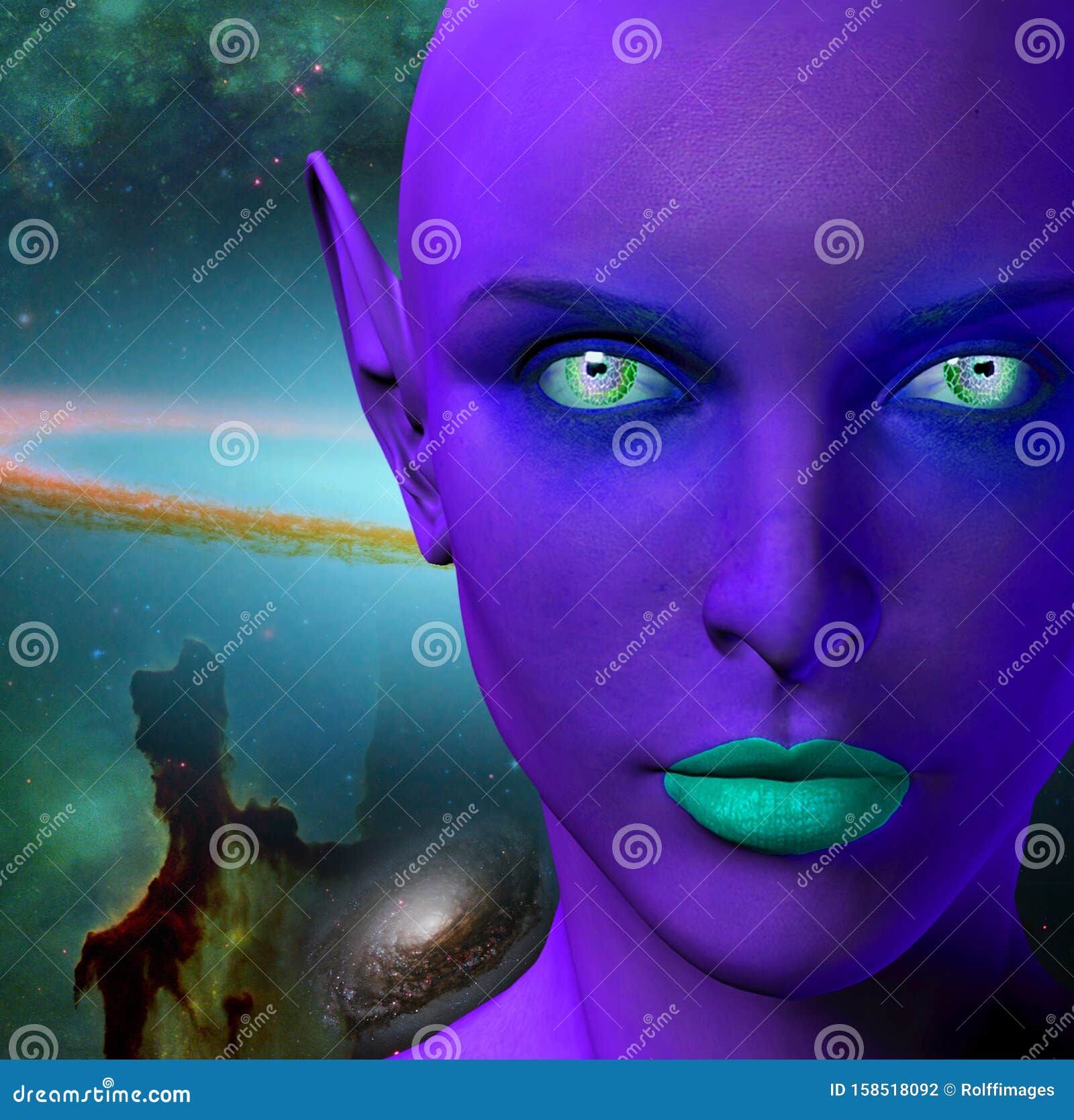The face of an alien stock illustration. Illustration of ephemeral ...
