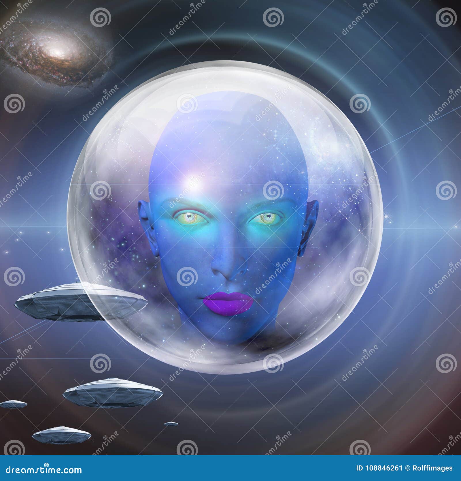 The face of an alien stock illustration. Illustration of endless ...
