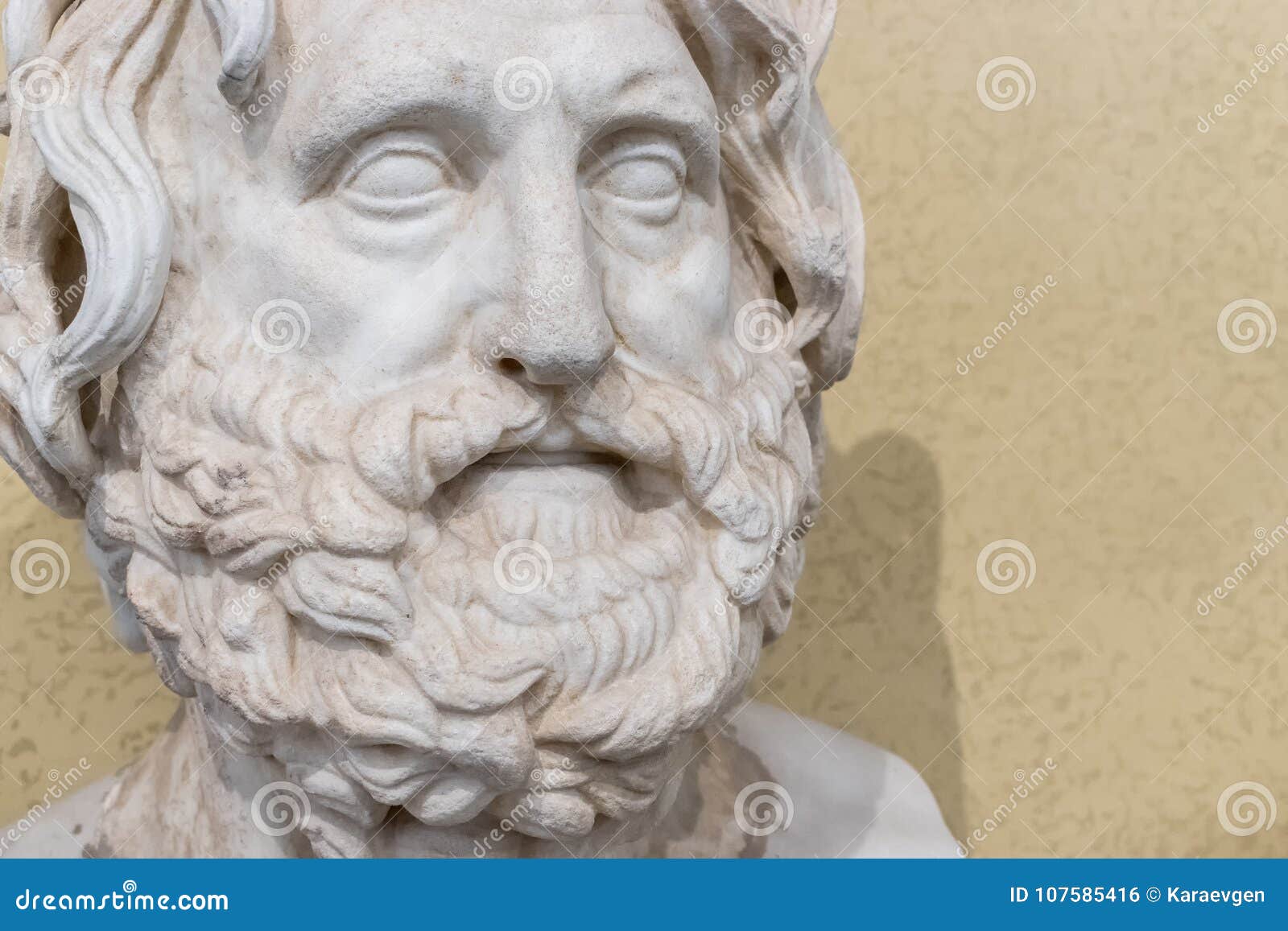 Face of a Ancient Bearded Statue. Stock Photo - Image of detail ...