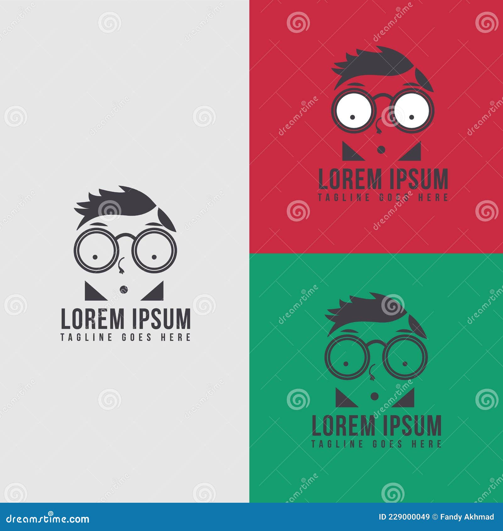 Face Ang Sunglass Nerd Geeks Logo Design Vector Template Illustrations ...