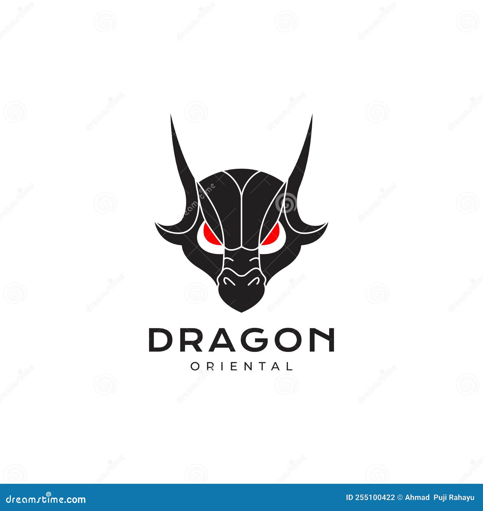 Face Angry Dragon Myth Logo Design Stock Vector - Illustration of ...