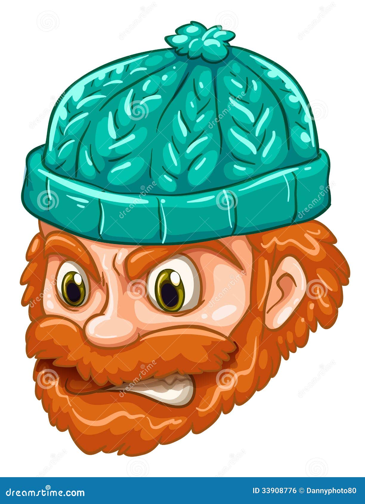 Face Of Lumberjack With Beard,hat And Two Axes Vector Illustration ...