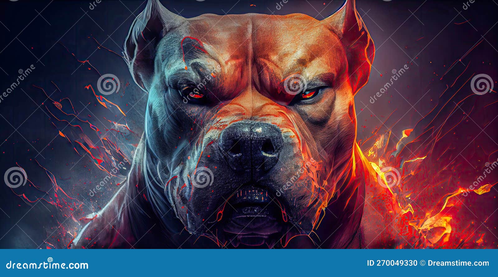 Face of Angry Pitbull Breed Dog Stock Illustration - Illustration of ...