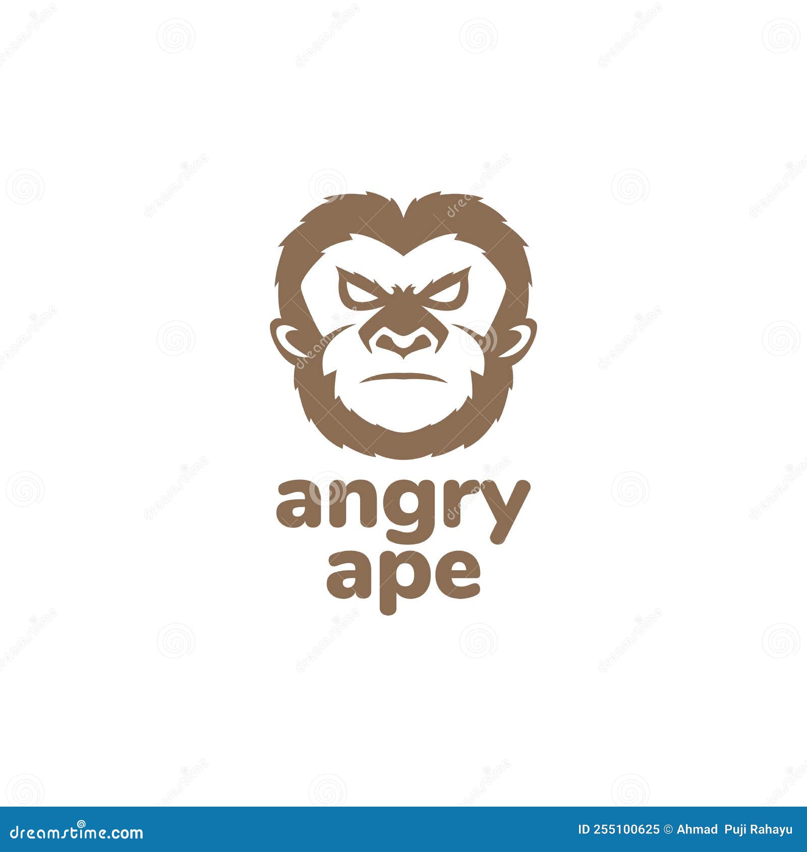 Face Angry Primate Ape Logo Design Stock Vector - Illustration of icon ...